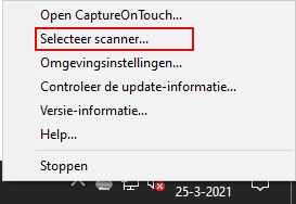 Een scanner selecteren | CaptureOnTouch