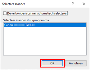 Een scanner selecteren | CaptureOnTouch