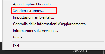 Selezionare uno scanner | CaptureOnTouch