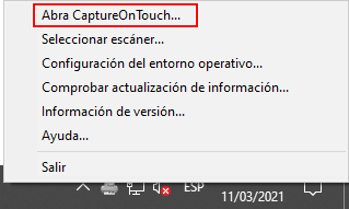 Iniciar CaptureOnTouch | CaptureOnTouch