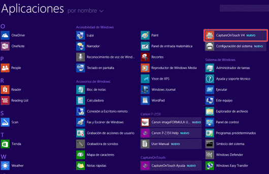 Iniciar CaptureOnTouch | CaptureOnTouch